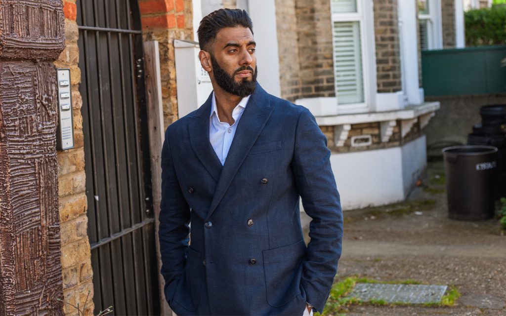 Moss wears: the double breasted suit